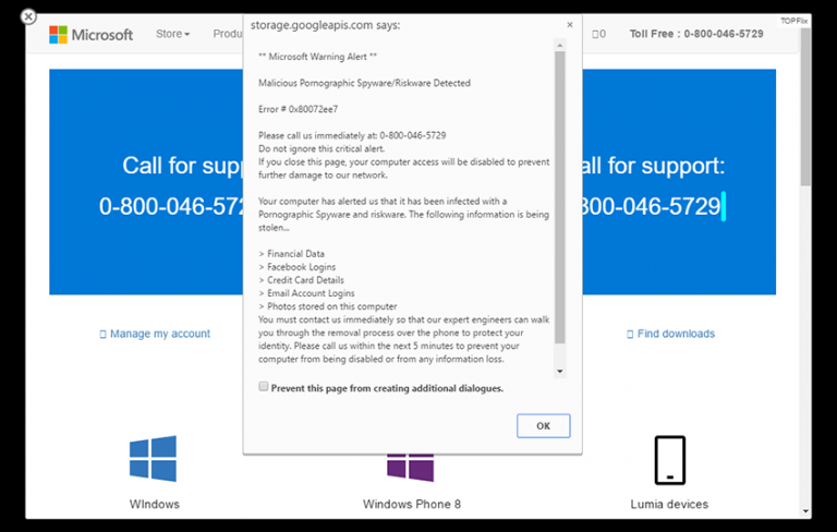 Microsoft Warning Alert scam: remove fake virus popups - MySpyBot