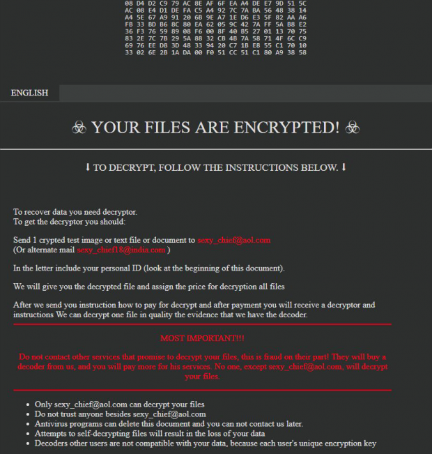 Remove and decrypt .sexy files ransomware - MySpyBot