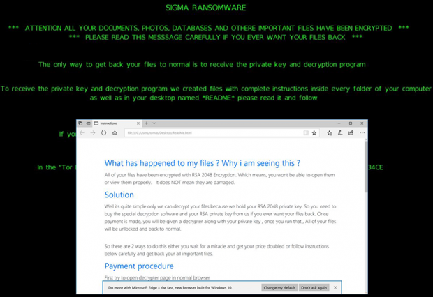 Sigma ransomware fix and data decryption - MySpyBot