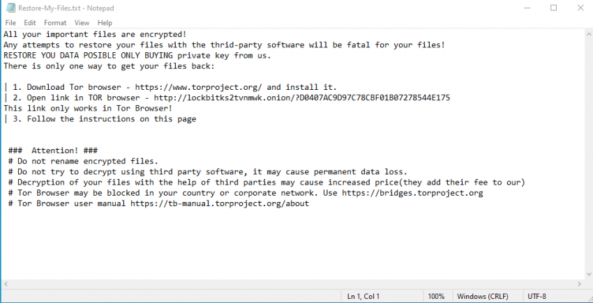 LockBit ransomware removal and files decryptor - MySpyBot