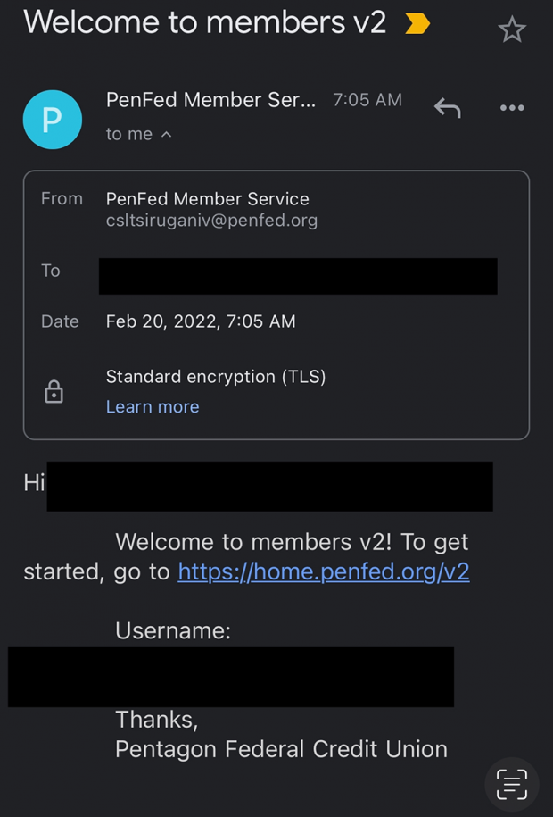 PenFed members v2 email scam – red flags and precautions - MySpyBot